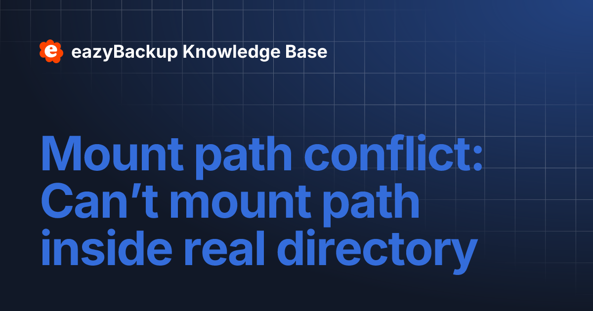 Mount path conflict: Can’t mount path inside real directory ...