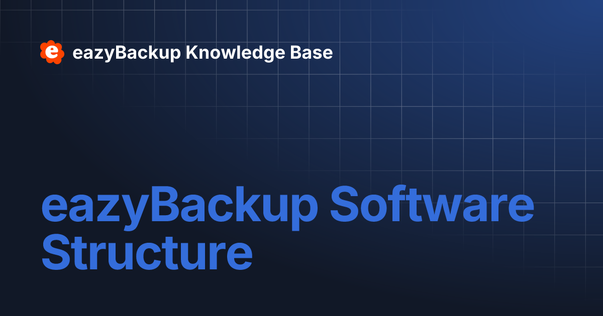 eazyBackup Software Structure | eazyBackup Knowledge Base